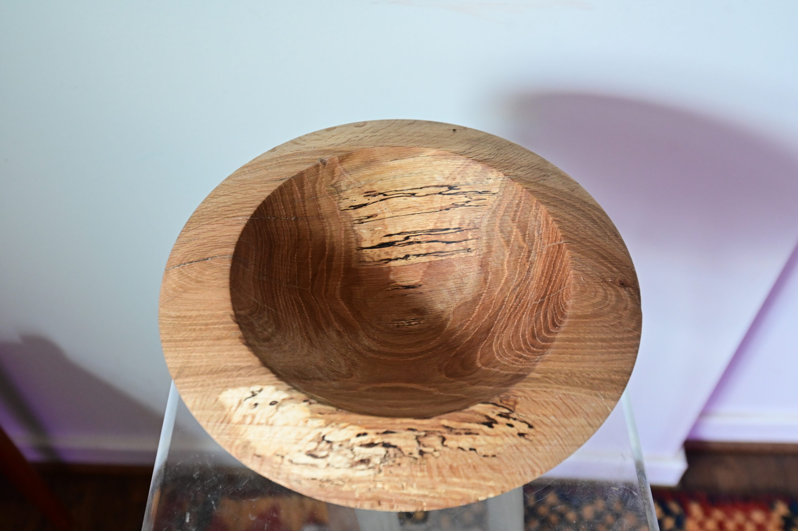 thick brutalist bowl in oak wood - commodity fetish